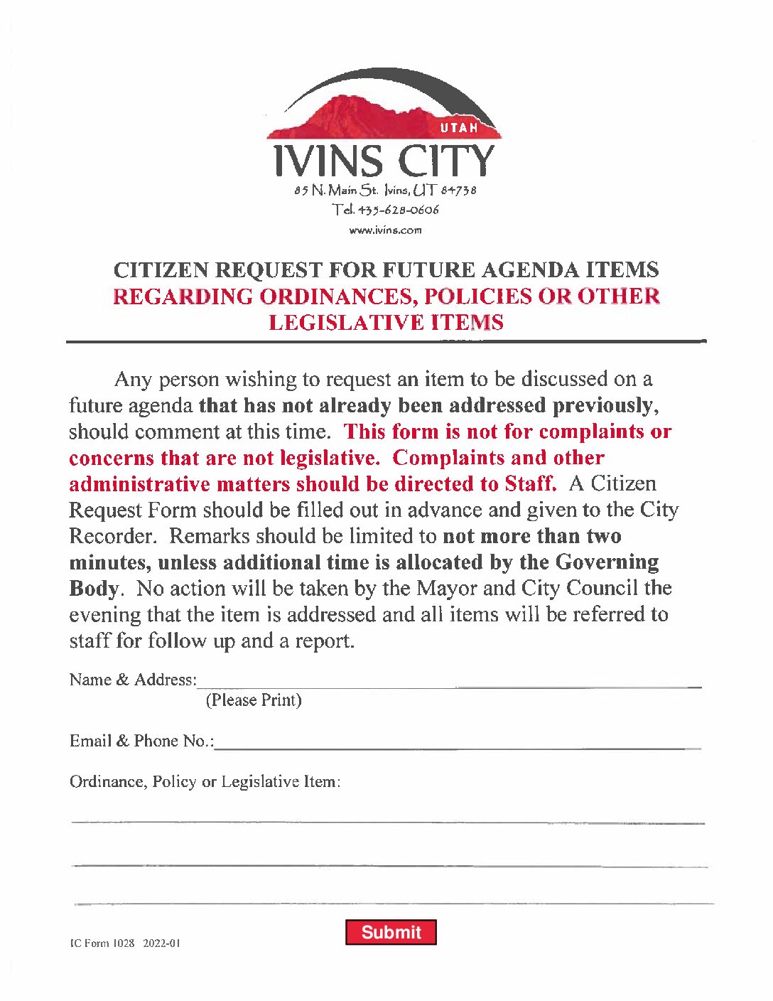 IC-Form-1028-Citizen-Request-fo-Future-Agenda-Items-Fillable-1 | Ivins City