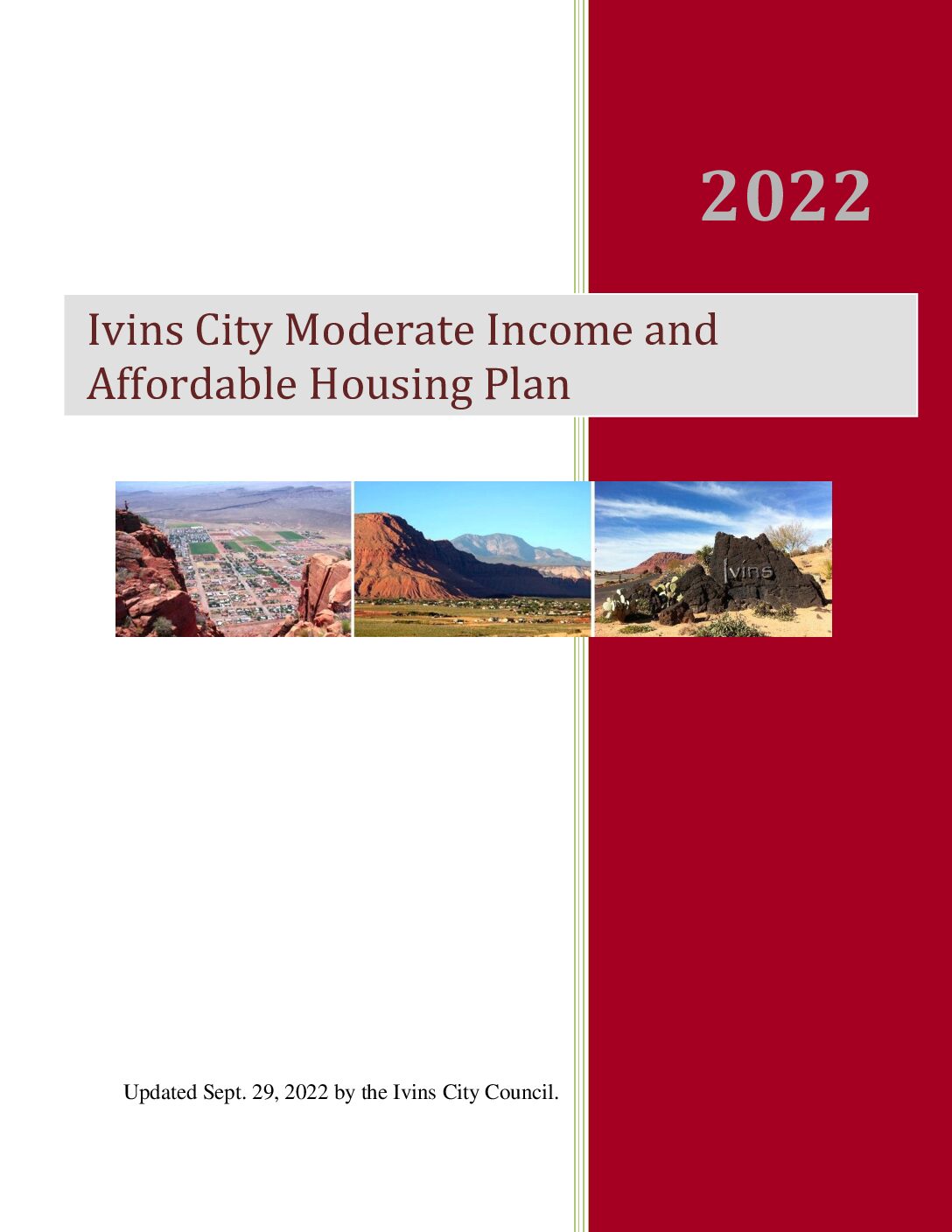 Approved 2022 Moderate Income & Affordable Housing Plan | Ivins City