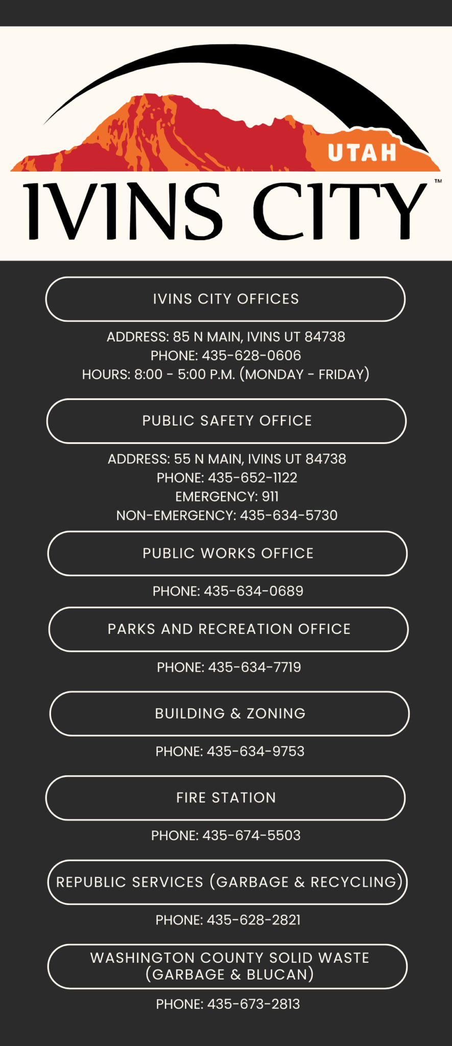 IVINS DIRECTORY | Ivins City