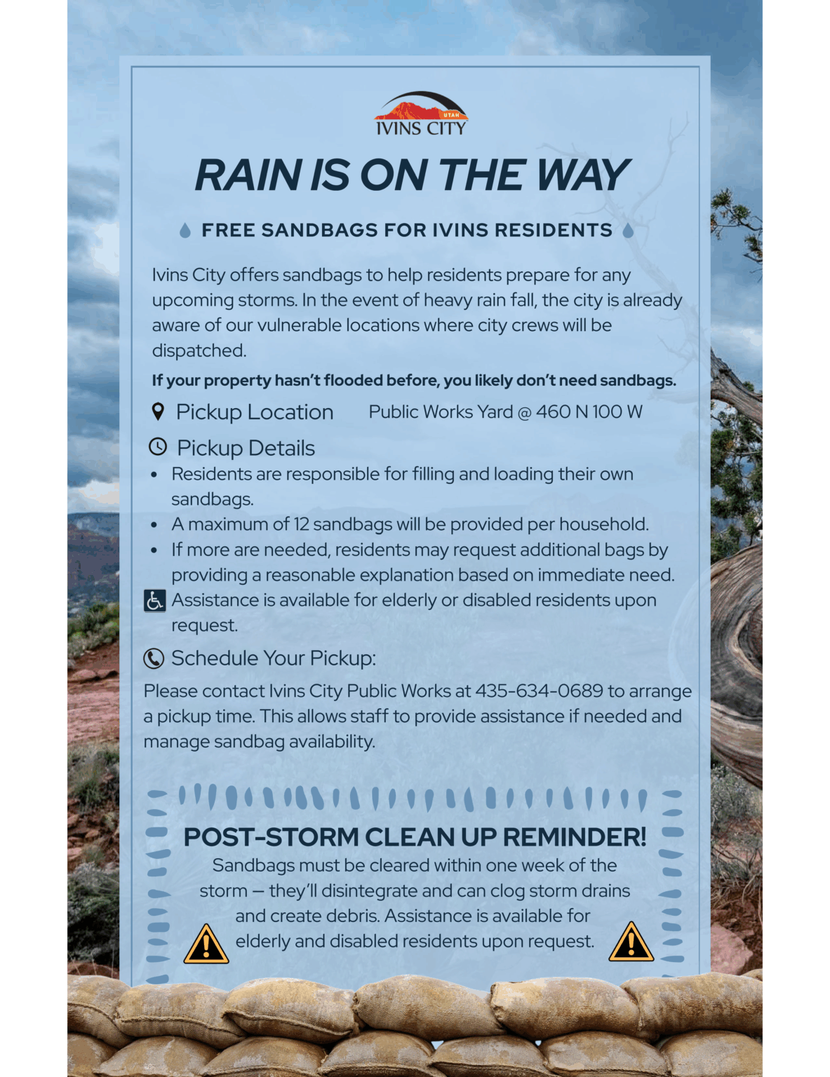 Sandbag flyer | Ivins City