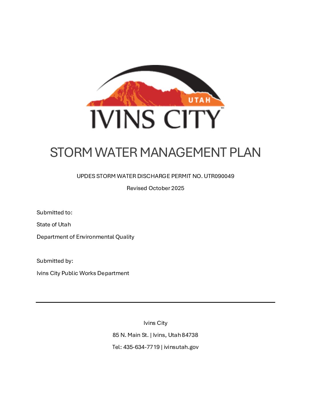 Ivins City SWMP 2025 | Ivins City